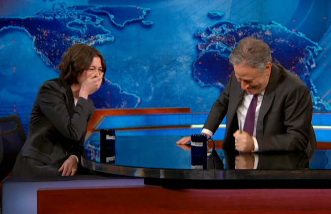 Jon Stewart And Anne Hathaway Lost It Talking About Her Sad Coma Movie