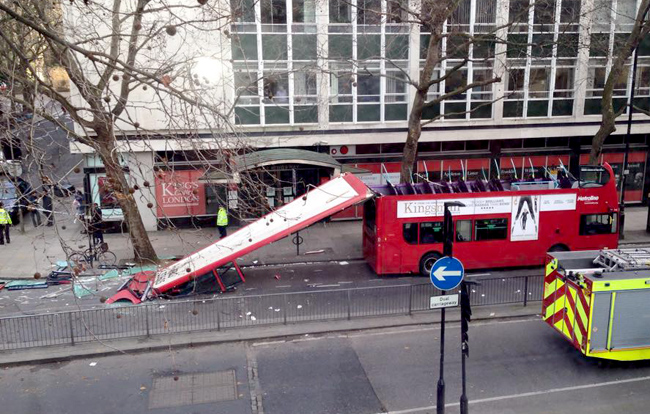 This London Double Decker Bus Had Its Roof Torn Off By A Tree Branch