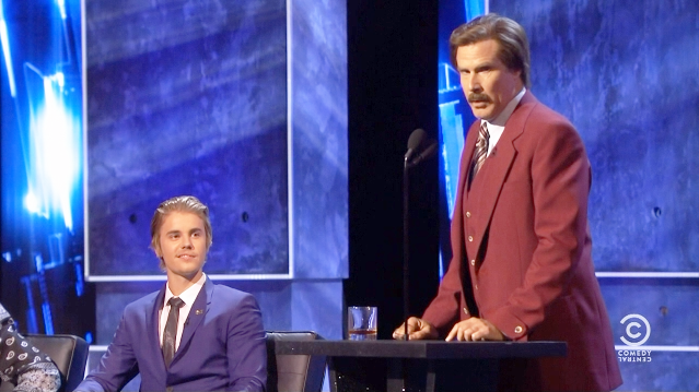 Ron Burgundy Also Stopped By The Justin Bieber Roast