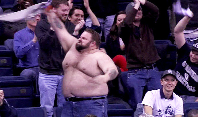 This Very Large Fan Swinging A Shirt Is The Hero March Madness Needs ...