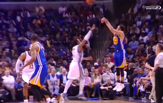 Steph Curry Drills Tough 3-Pointer, Celebrates With The Running Man
