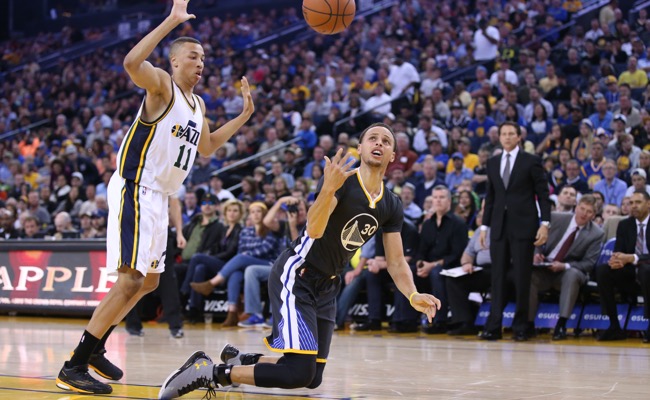 Unreal: Steph Curry Trips But Still Flips Up This Miraculous Layup