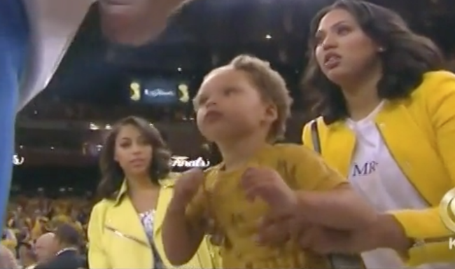 Watch Steph Curry And His Daughter Perform His Celebratory DAP To GOD