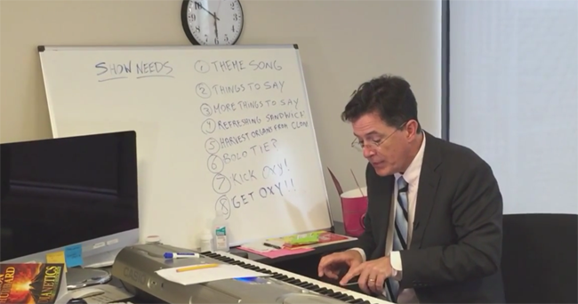 VIDEO: Stephen Colbert Attempts To Write His 'Late Show' Theme Song