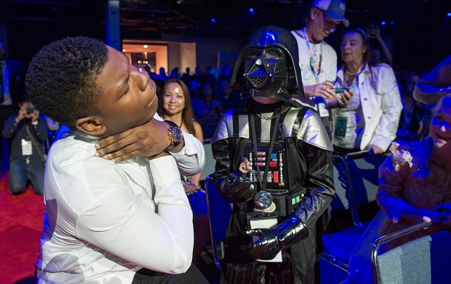 John Boyega Was Force-Choked By A Little Darth Vader At D23