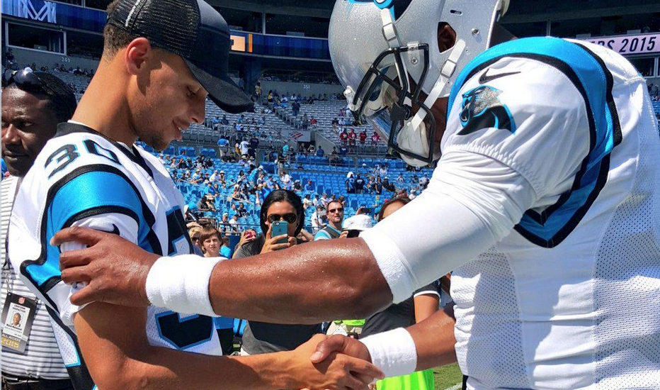 Check Out Steph Curry Hanging At The Carolina Panthers Home Opener