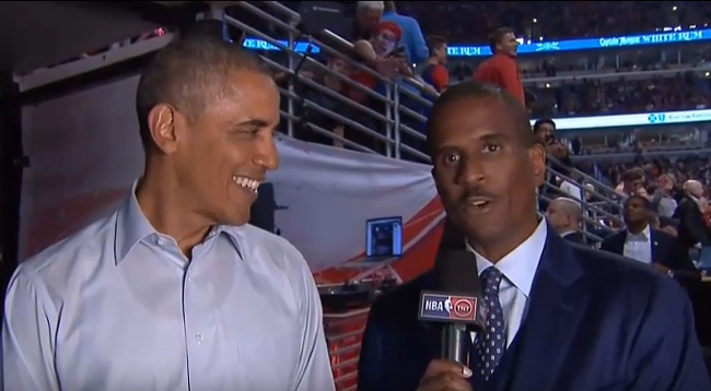 Barack Obama Shows Off His Hoops Knowledge In This Sideline Interview.