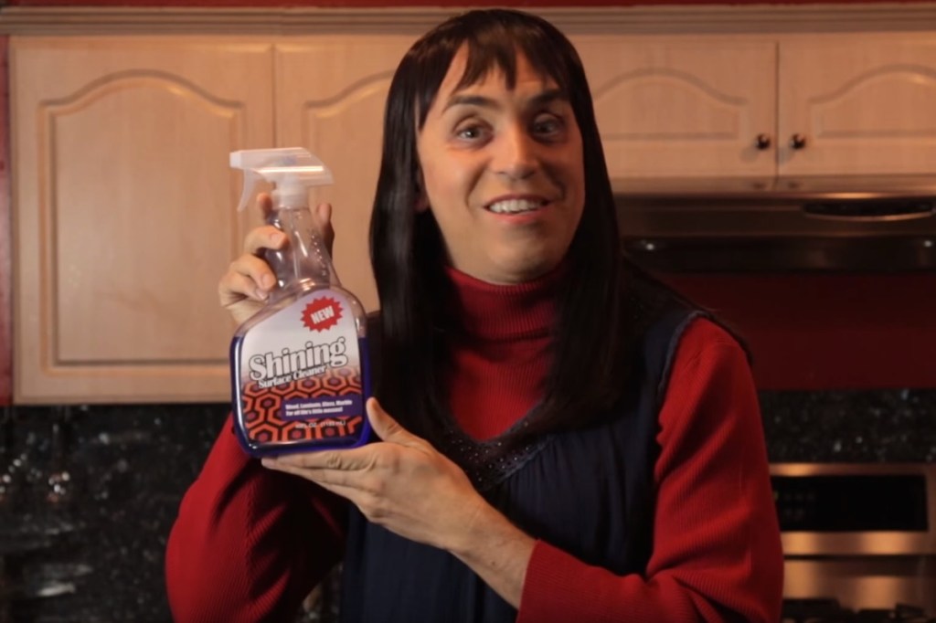 Shelley Duvall gets those tough-to-reach bloodstains with Shining Cleaner