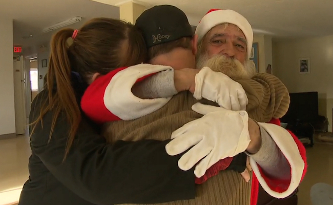 A Homeless Santa Claus Receives His Christmas Present Extra Early