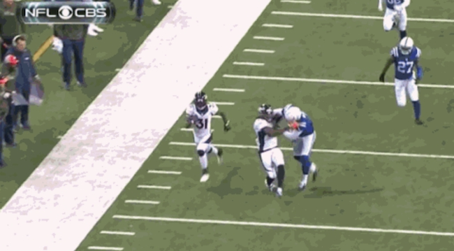 Watch The Colts Punter Lay Out A Blocker During A Return Touchdown