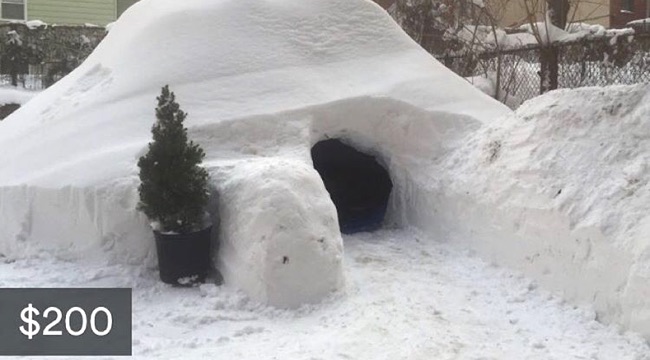 Man Creates Winter Storm Jonas AirBnB Igloo