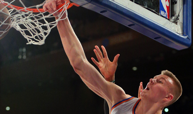 VIDEO: Kristaps Porzingis Sick Putback Dunk And Chase-Down Block