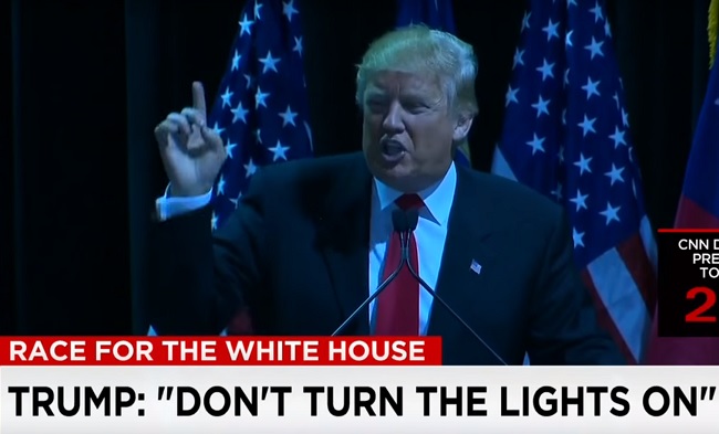 Donald Trump Led Crows In A Weird Chant After Lights Went Out At Rally