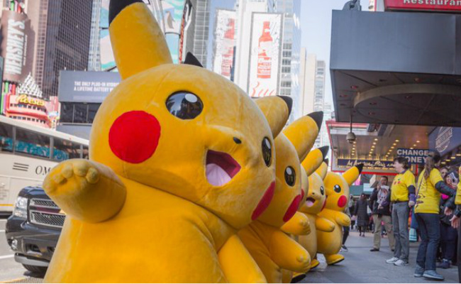 An Army Of Pikachu Celebrated 20 Years Of 'Pokemon' In Manhattan