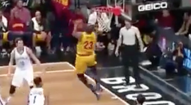 LeBron James Threw Down Another Crazy Reverse Dunk In The Half Court