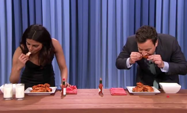 Watch Priyanka Chopra School Jimmy Fallon In A Hot Wing-Eating Contest
