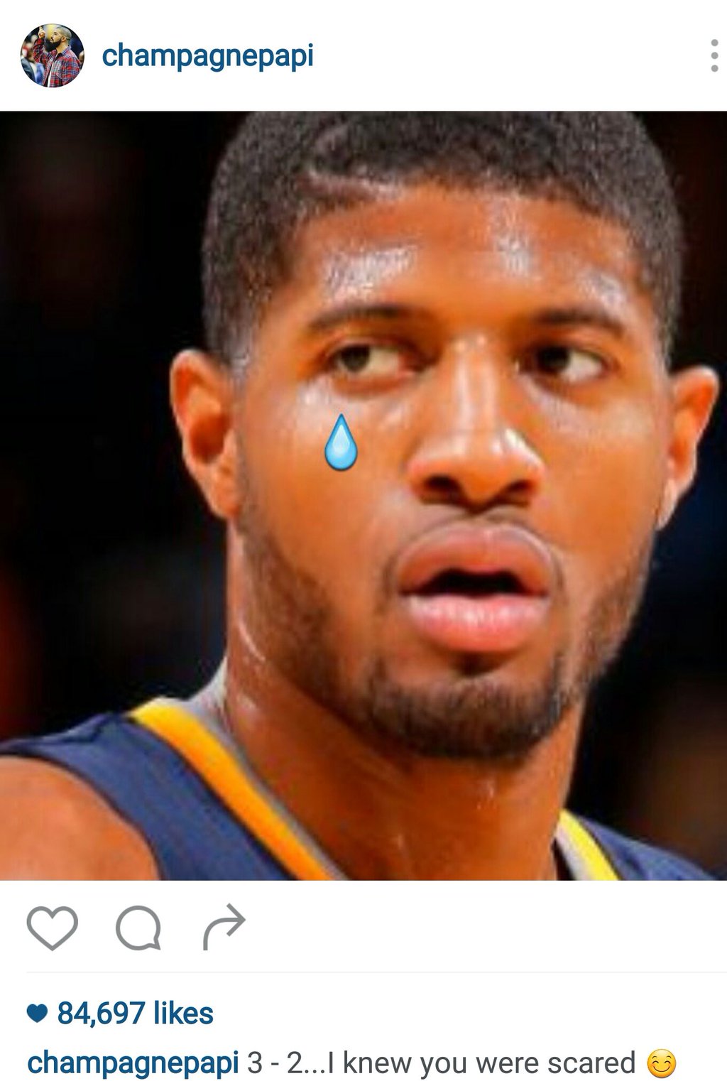 Drake Celebrated The Latest Raptors’ Victory By Putting A Tear On Paul ...