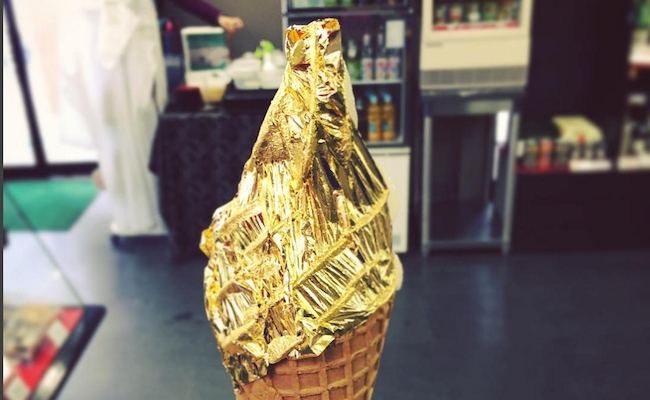 A Shop Is Selling Ice Cream Covered In Gold For Less Than 10 Bucks
