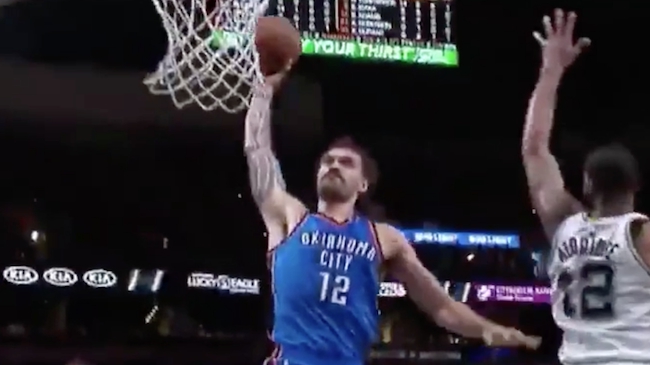 Steven Adams Soared Past LaMarcus Aldridge For This Thunderous Dunk
