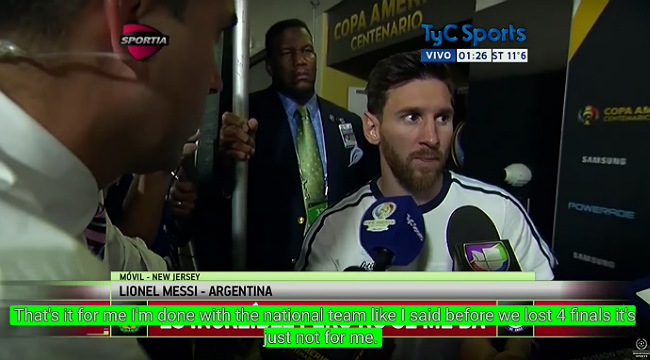 Lionel Messi Announces His Retirement From International Soccer