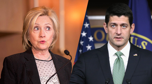 Ryan Wants To Deny Clinton Access To Classified Info During Campaign