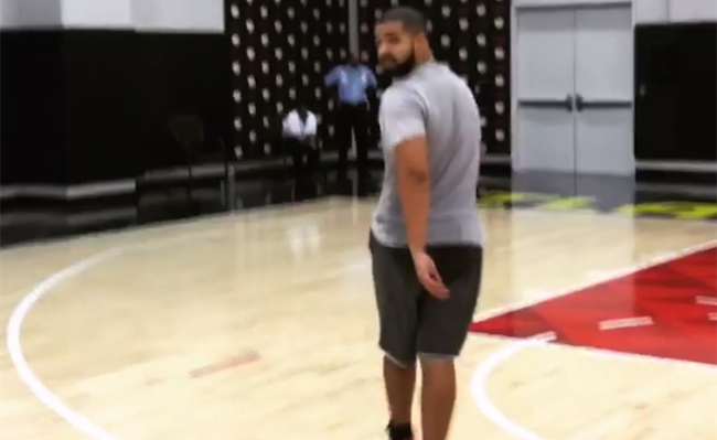 VIDEO: Drake Makes Hitting This Crazy Half-Court Shot Look Super Easy