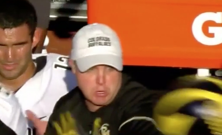This Colorado Trainer Took A Helmet To The Face From A Michigan Player