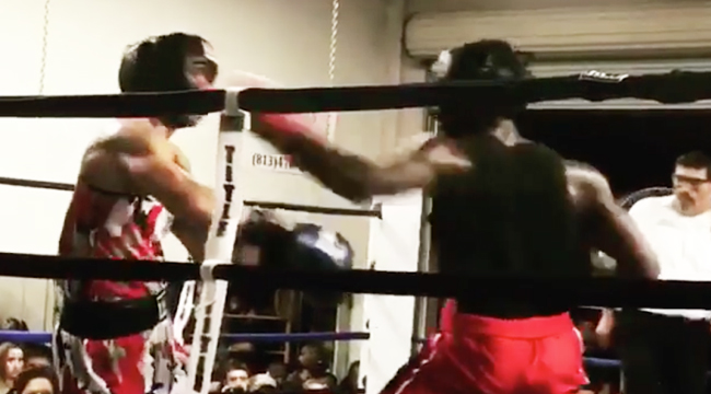 A Boxer Landed Two Knockout Punches Before His Opponent Hit The Mat