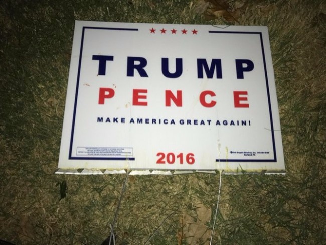 Trump-Pence Sign Loaded Razor Blades In Texas