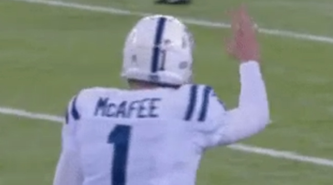 Colts Punter Pat McAfee's Lengthy Celebration After An Awesome Punt