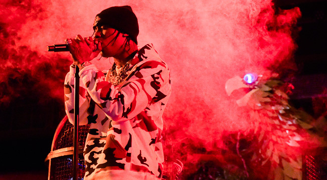 Watch Travis Scott Perform 'Sweet Sweet' And 'Goosebumps' On 'Colbert'