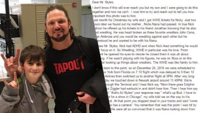AJ Styles Received This Heartbreaking Letter From A Young Fan's Father