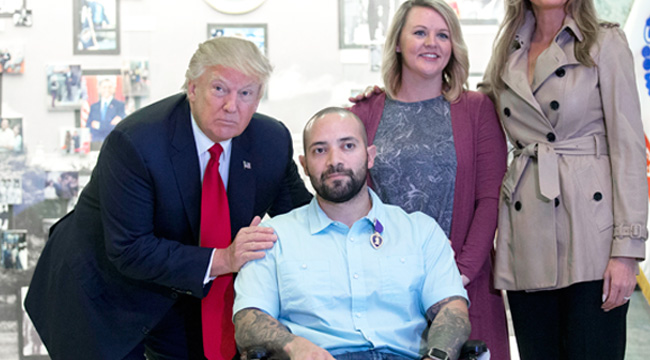 Trump Offers 'Congratulations' While Presenting A Purple Heart