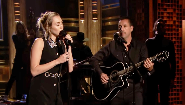 Miley Cyrus And Adam Sandler Perform 'No Freedom' For Las Vegas
