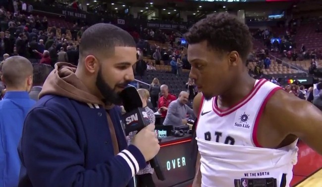 Drake Proved He's Not A Good Sideline Reporter With Kyle Lowry