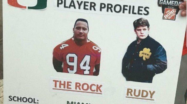 A College GameDay Sign Showed The Difference Between The Rock And Rudy