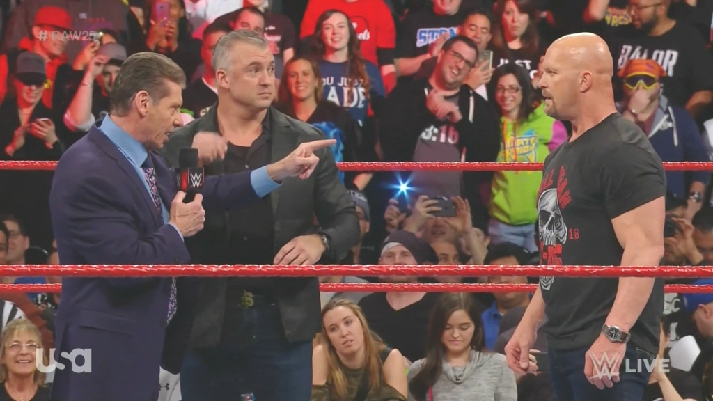 Watch Stone Cold Steve Austin And Vince McMahon Open Raw 25
