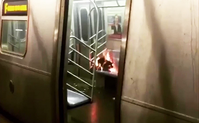 New York City Subway Car Found With Heap On Fire