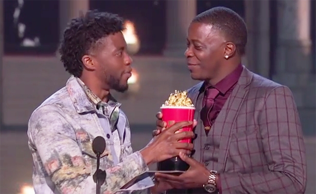 Chadwick Boseman Gives MTV Movie Award To Waffle House Hero James Shaw