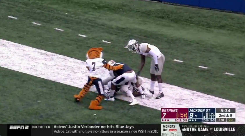 Jackson State's Mascot Got A Penalty For Pulling Players Off A Pile