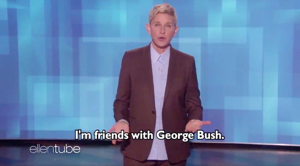 Ellen DeGeneres Defends Her Friendship With George W. Bush