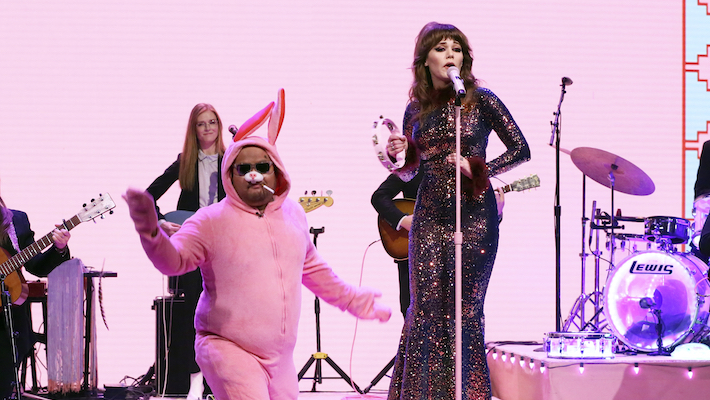 Jenny Lewis Performs 'Rabbit Hole' With A Pink Bunny On 'Fallon'