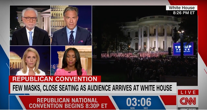 Jake Tapper Lost It Over No Social Distancing At Trump's RNC Speech