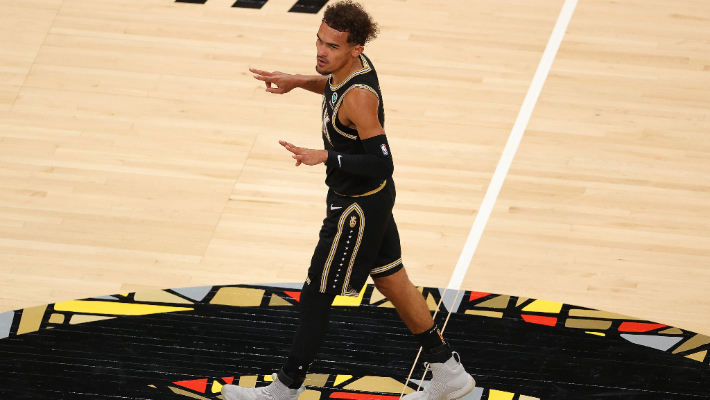 Trae Young Held Up Kobe's Number After A Big Shot Against The Clippers