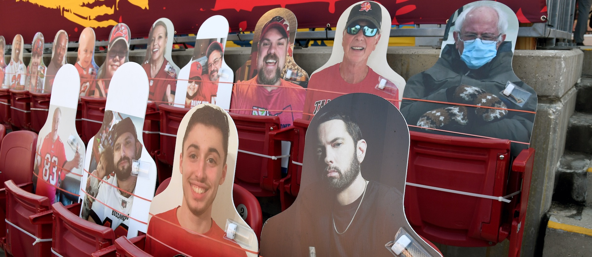 Eminem And Others Attended The Super Bowl... As Cardboard Cutouts