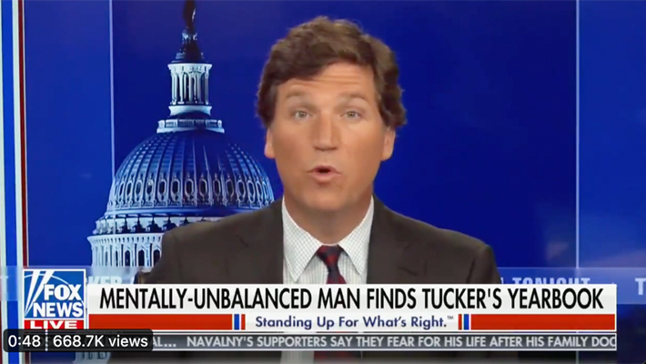 Tucker Carlson Seemed Nervous About His Yearbook Photo, And Here's Why