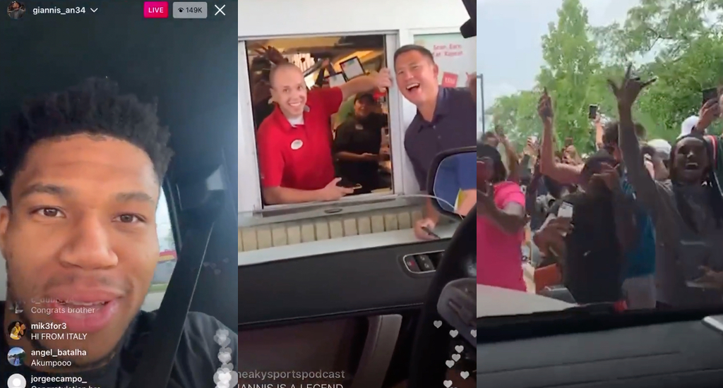 All The Best Moments From Giannis' Celebratory Trip To Chick-Fil-A