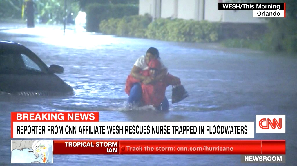 Reporter Who Covered Hurricane Ian Rescued Nurse From Flood