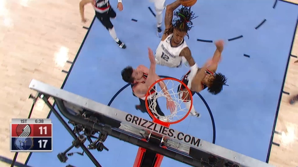 Ja Morant Dunked On Two Blazers At Once