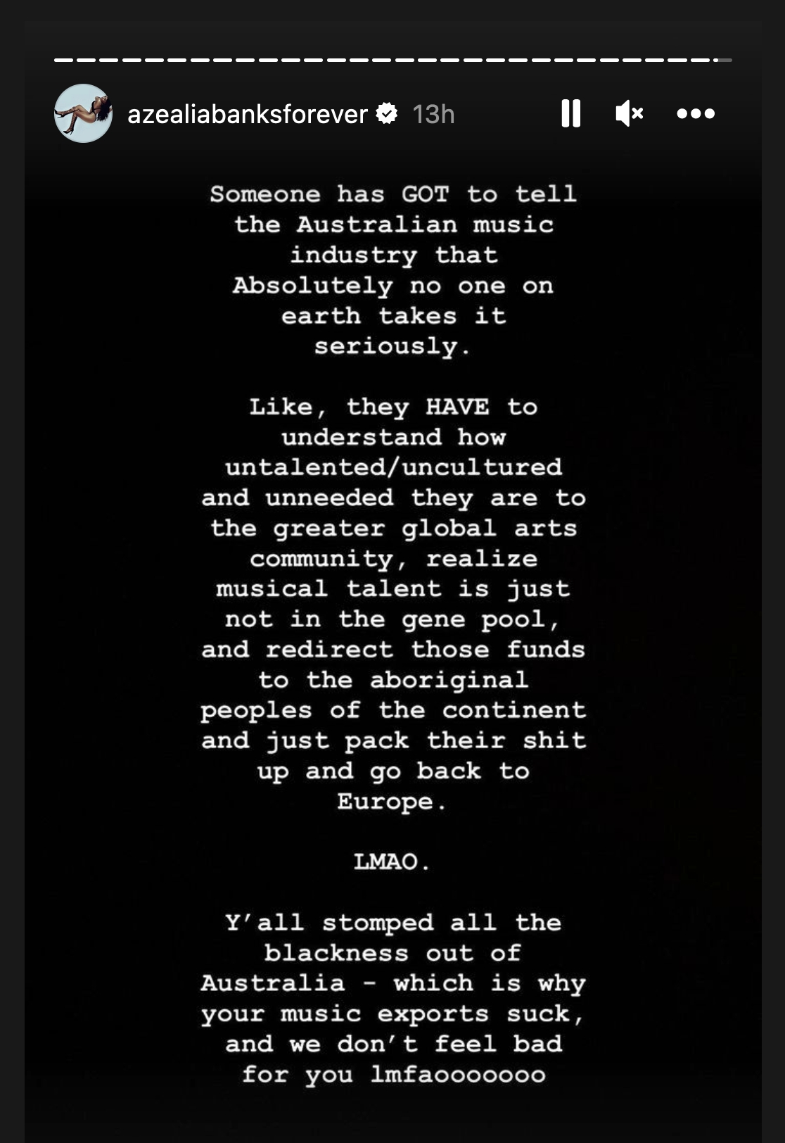 Azealia Banks On Australia: 'Culturally Stale White Nation'